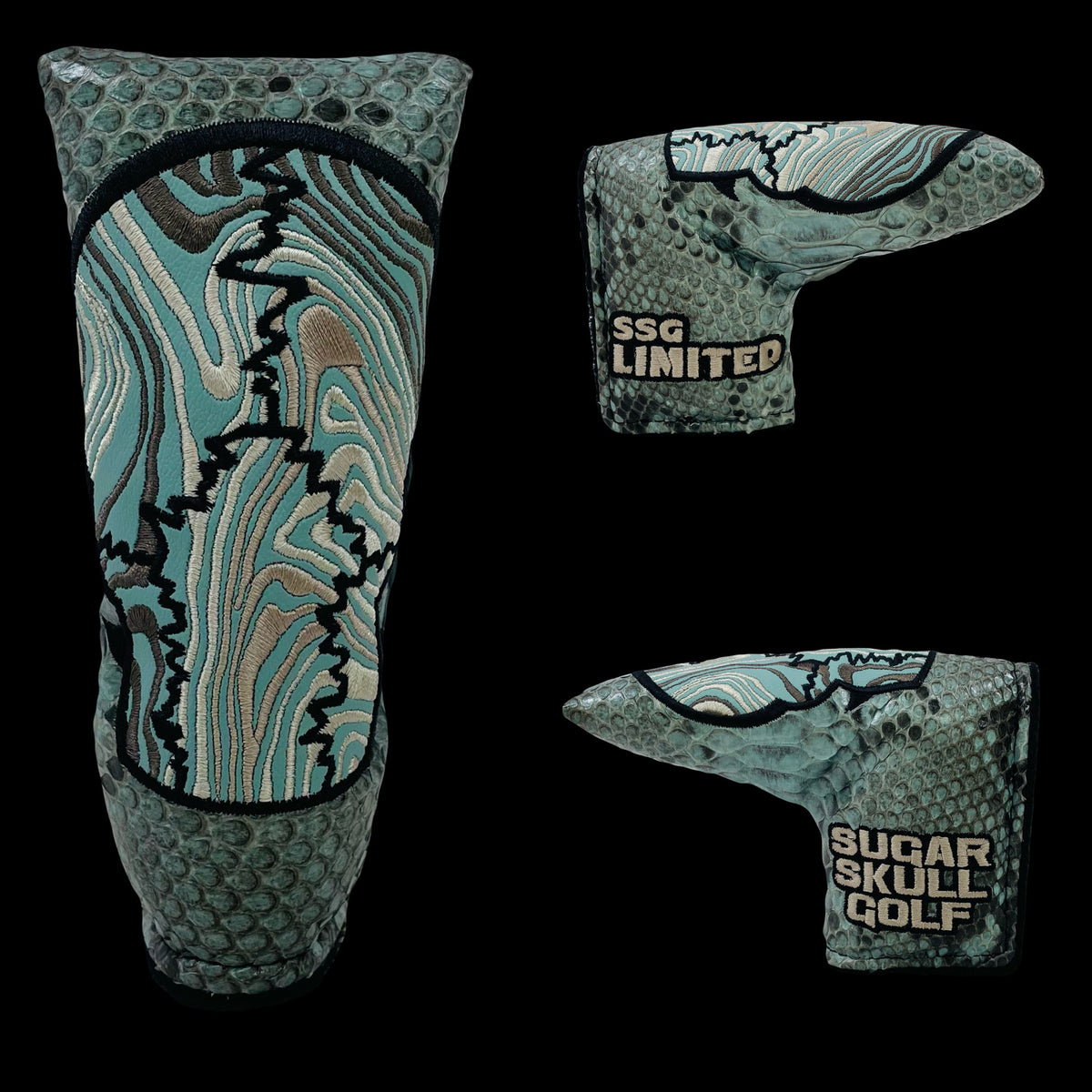 SSG 2025 Light Blue Snakeskin Putter Cover - Blade – Sugar Skull Golf
