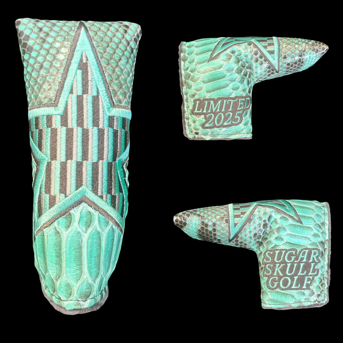 SSG 1/1 Snakeskin Tiffany Star Putter Cover – Sugar Skull Golf